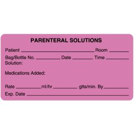 Parenteral Solutions, IV Medication Additive Labels, 4" x 2" | United ...