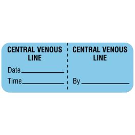 Central Venous Line, Line Identification Label, 2" x 3/4" | United Ad Label