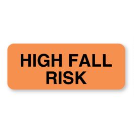 Orange HIGH FALL RISK Precaution Labels | United Ad Label