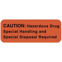 Caution: Hazardous Drug/Special Handling Label, 2" x 3/4" | United Ad Label