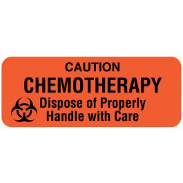 Caution Disposal, Chemotherapy Labels, 2-1/4" x 7/8" | United Ad Label