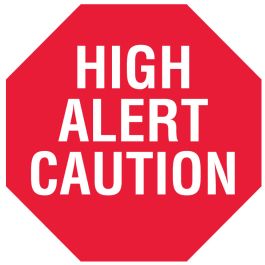 High Alert Caution, Alert Label, 1-1/2" x 1/2" | United Ad Label