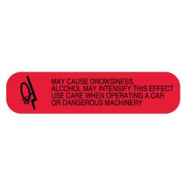 May Cause Drowsiness, Medication Instruction Label, 1-5/8" x 3/8 ...