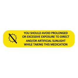 You Should Avoid Sunlight, Medication Instruction Label, 1-5/8" x 3/8 ...