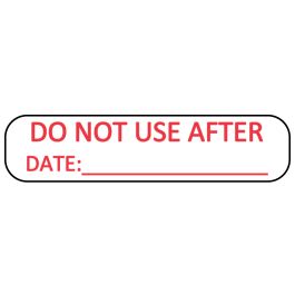Do Not Use After, Medication Instruction Label, 1-5/8" x 3/8" | United ...