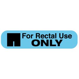 For Rectal Use Only, Medication Instruction Label, 1-5/8" x 3/8 ...