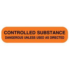 CONTROLLED SUBSTANCE, Medication Instruction Label, 1-5/8" x 3/8 ...