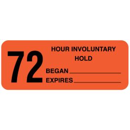 72 Hour, Voluntary Hold Label, 2-1/4" x 7/8" | United Ad Label