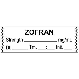 Anesthesia Tape, Zofran mg/mL, Date Time Initial, 1-1/2" x 1/2 ...