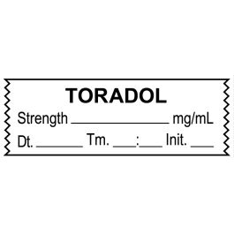 Anesthesia Tape, Toradol mg/mL, Date Time Initial, 1-1/2" x 1/2 ...