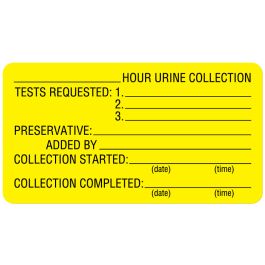 Test Request, Urine Collection Label, 3" x 1-5/8" | United Ad Label