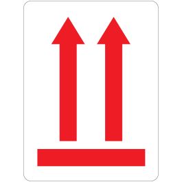 Red Up Arrows Shipping Label, 3" x 4" | United Ad Label