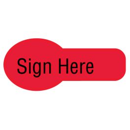 Sign Here, UniMark SpaceSaver Flag, 3/4" x 5/16" | United Ad Label