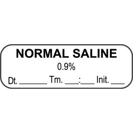 Anesthesia Label, Normal Saline 0.9% DTI 1-1/2" x 1/2" | United Ad Label
