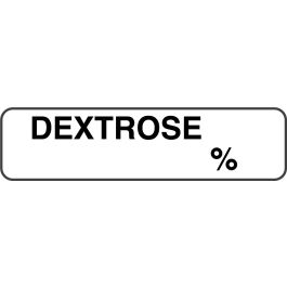 Anesthesia Label, Dextrose %, 1-1/4" x 5/16" | United Ad Label