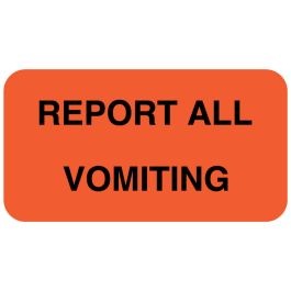 REPORT VOMITING Communication Label, 1-5/8" x 7/8" | United Ad Label