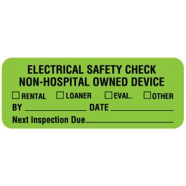 Green, Removable Electrical Safety Check Labels, 2-1/4" x 7/8" | United ...