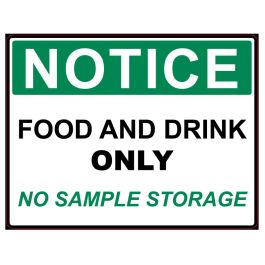 FOOD AND DRINK ONLY Storage Label, 4-1/2" x 5-1/2" | United Ad Label