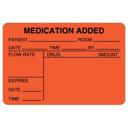 Patient Room, IV Medication Added Label, 3" x 2" | United Ad Label
