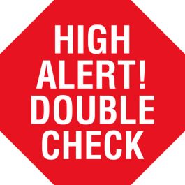 HIGH ALERT DOUBLE CHECK, Alert Label, 1-1/2" x 1/2" | United Ad Label