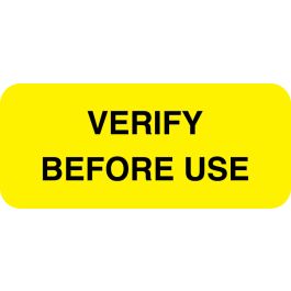 Verify Before Use, 7/8" x 3/8" | United Ad Label