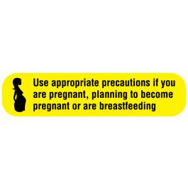 HD Pregnancy Warning, Medication Instruction Label, 1-5/8" x 3/8 ...